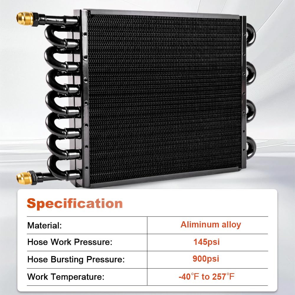 Snapklik.com : BARTOO 1/2" Transmission Cooler, Aluminium Alloy 16 Pass ...