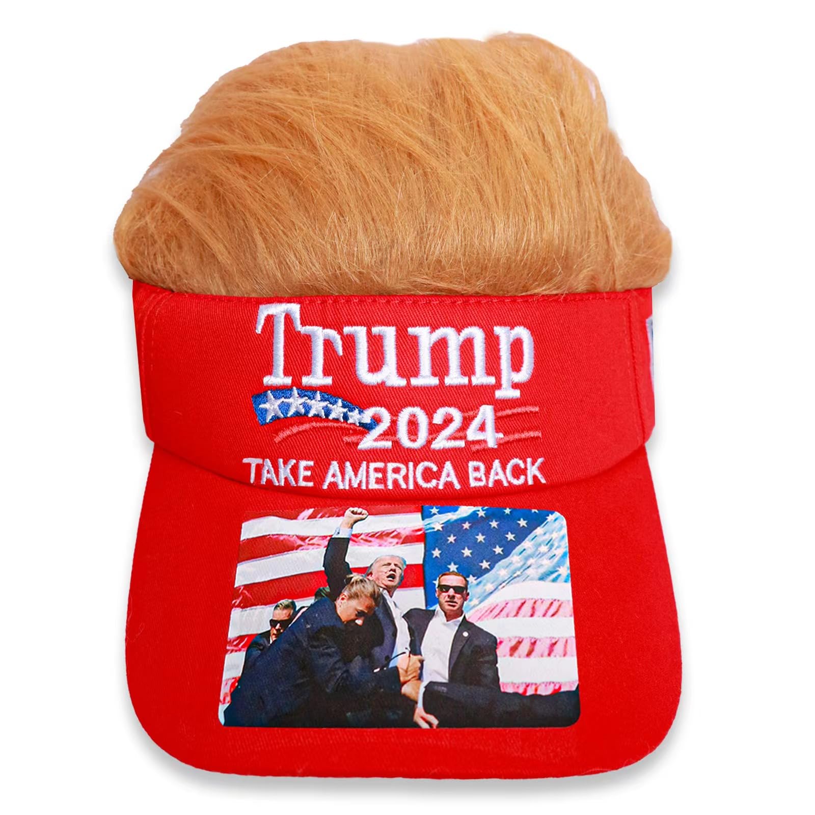 Trump hat, Trump 2024 Hat with Hair, MAGA hat, Donald Trump Hat Take ...