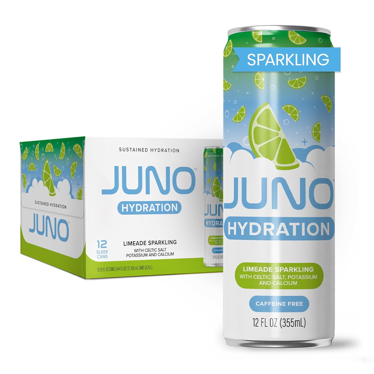 Amazon.com: JUNO HYDRATION Drink Limeade Sparkling - Organic Monk Fruit ...