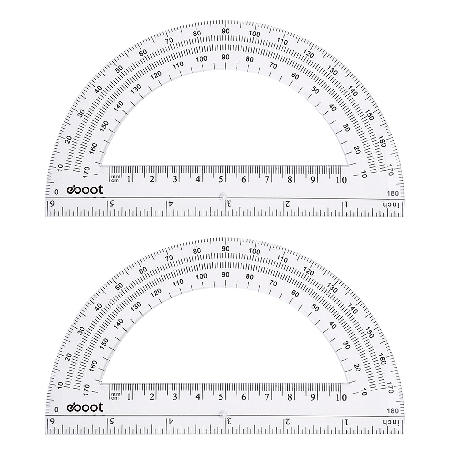 Amazon.com : EBOOT Plastic Protractor Math Protractors 180 Degrees, 6 ...