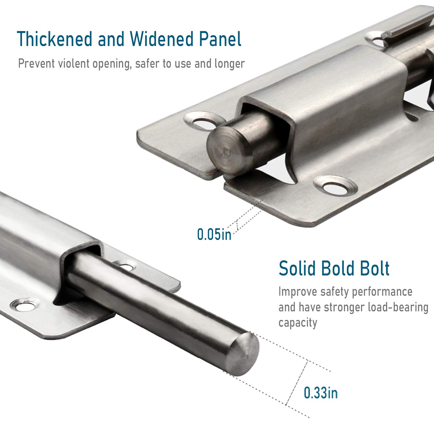Snapklik.com : WOCLOER 4 Pcs Barrel Bolt Latch, Thickened 3 Inch And 5 ...