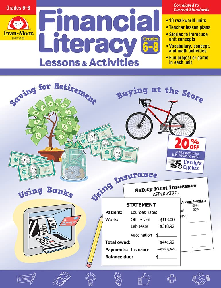 Buy Evan-Moor Financial Literacy Lessons and Activities, Grade 6-8 ...