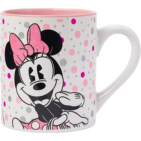 Silver Buffalo Disney Minnie Mouse Dots - Taza de cerámica con purpurina, 14 onzas : Amazon.com ...