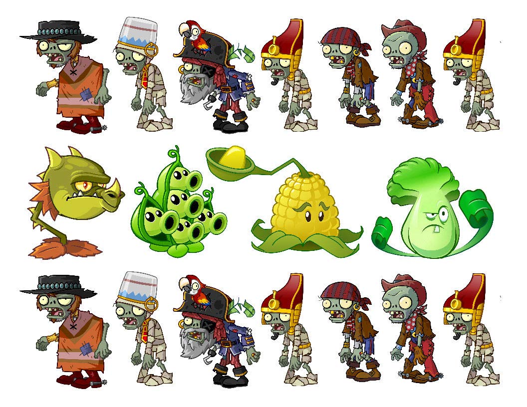 Plants Vs Zombies Designer Strips Edible Cake Border Design Toppers ...