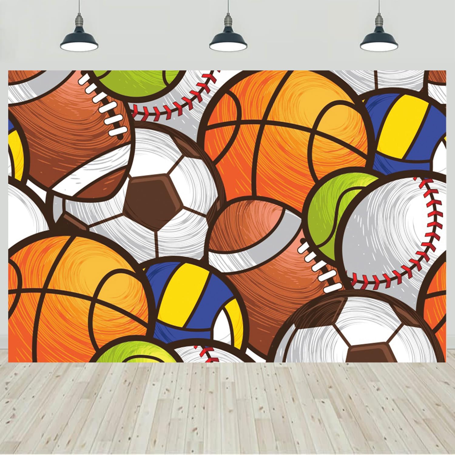 Amazon.com : 7x5ft Sports Backdrop Kids Sports Theme Birthday Baby ...