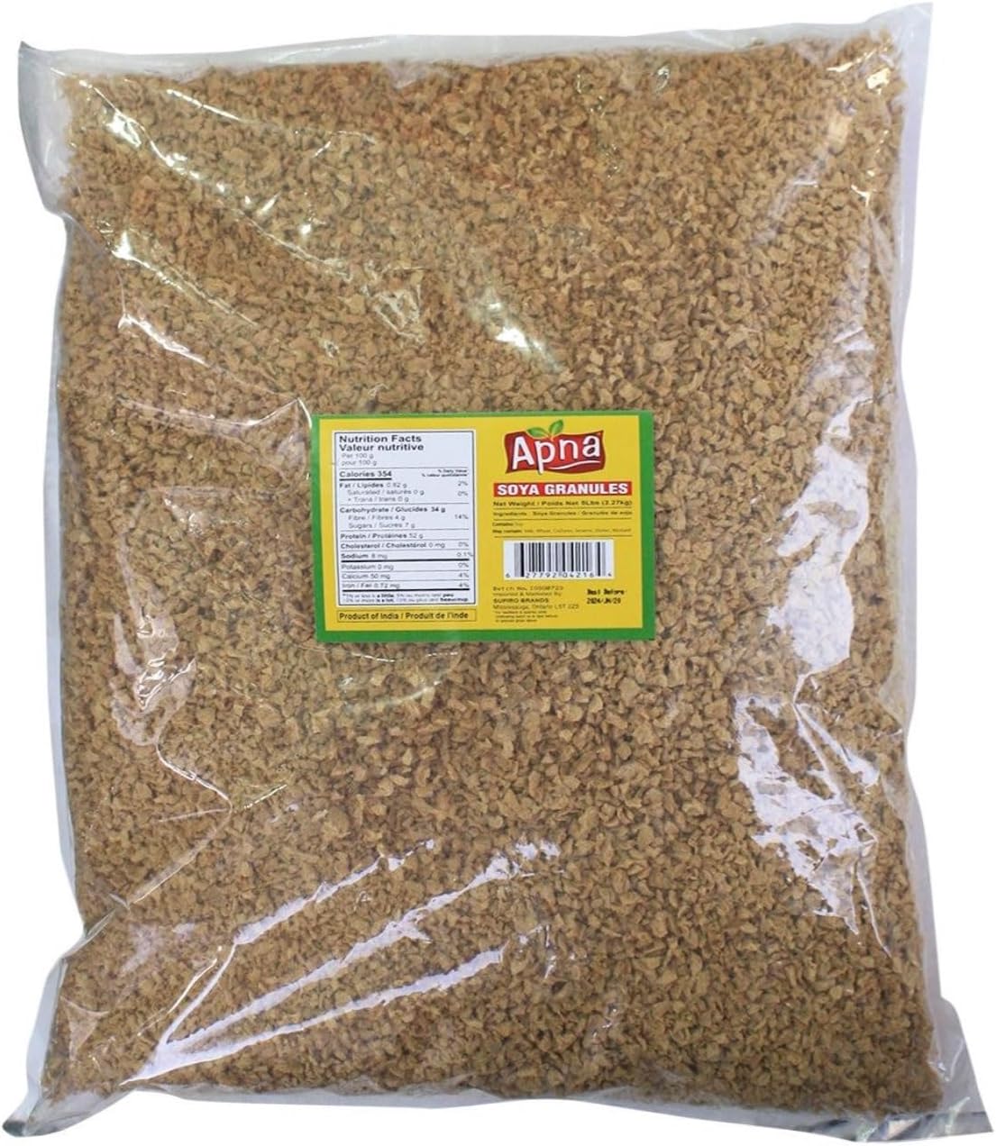 Apna Soya Granules 2.25 kg (5 lb), High in Protein, All Natural, Vegan ...