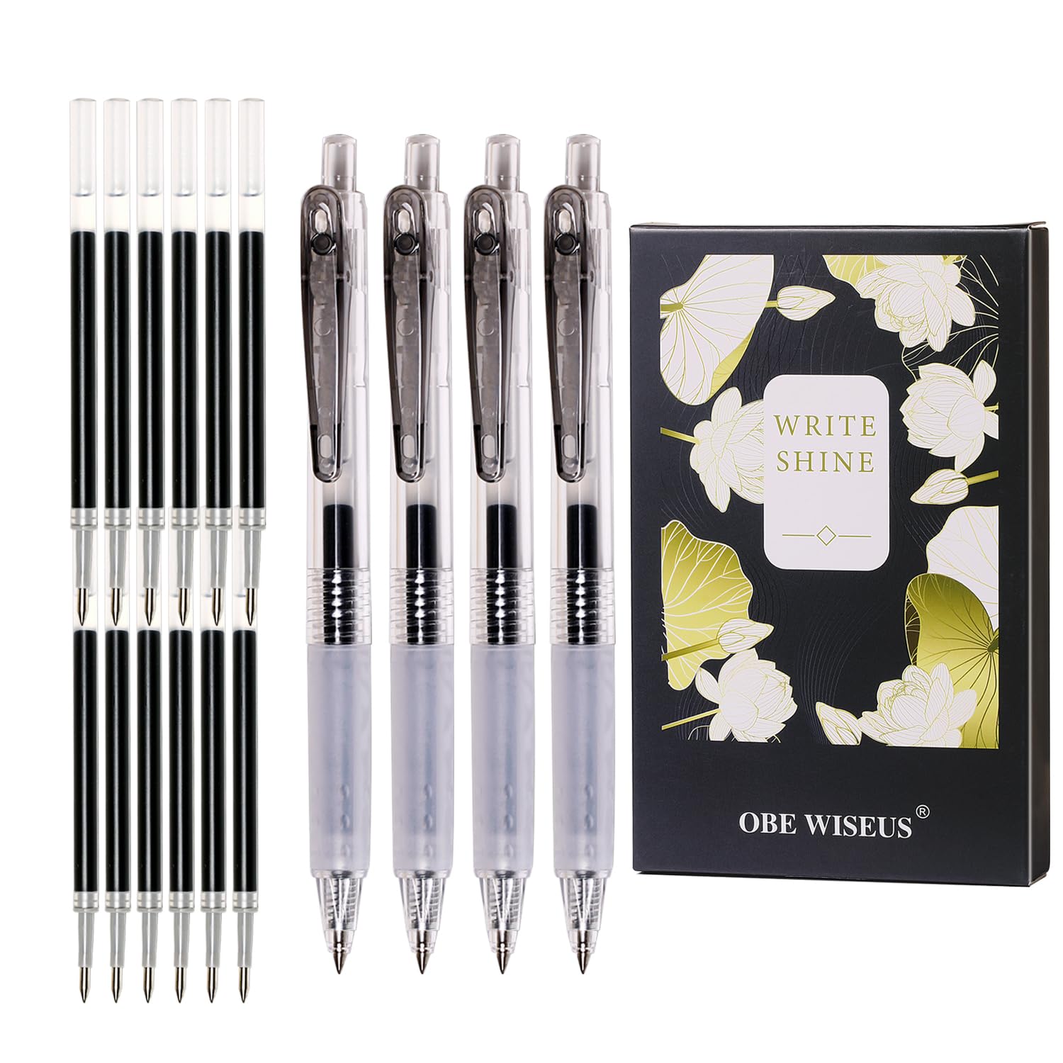 Amazon.com: OBE WISEUS Ultra Fine Point 0.38mm Writing Pens Refills ...