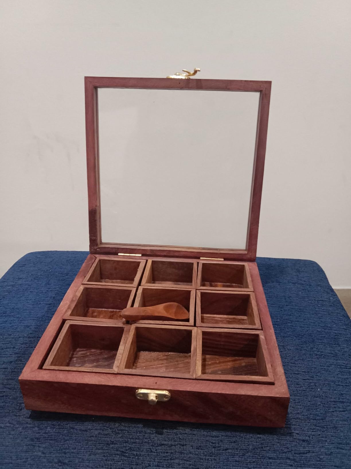 Buy BHANSAZ Sheesham Wooden Masala Box Containers Kitchen Organizer ...