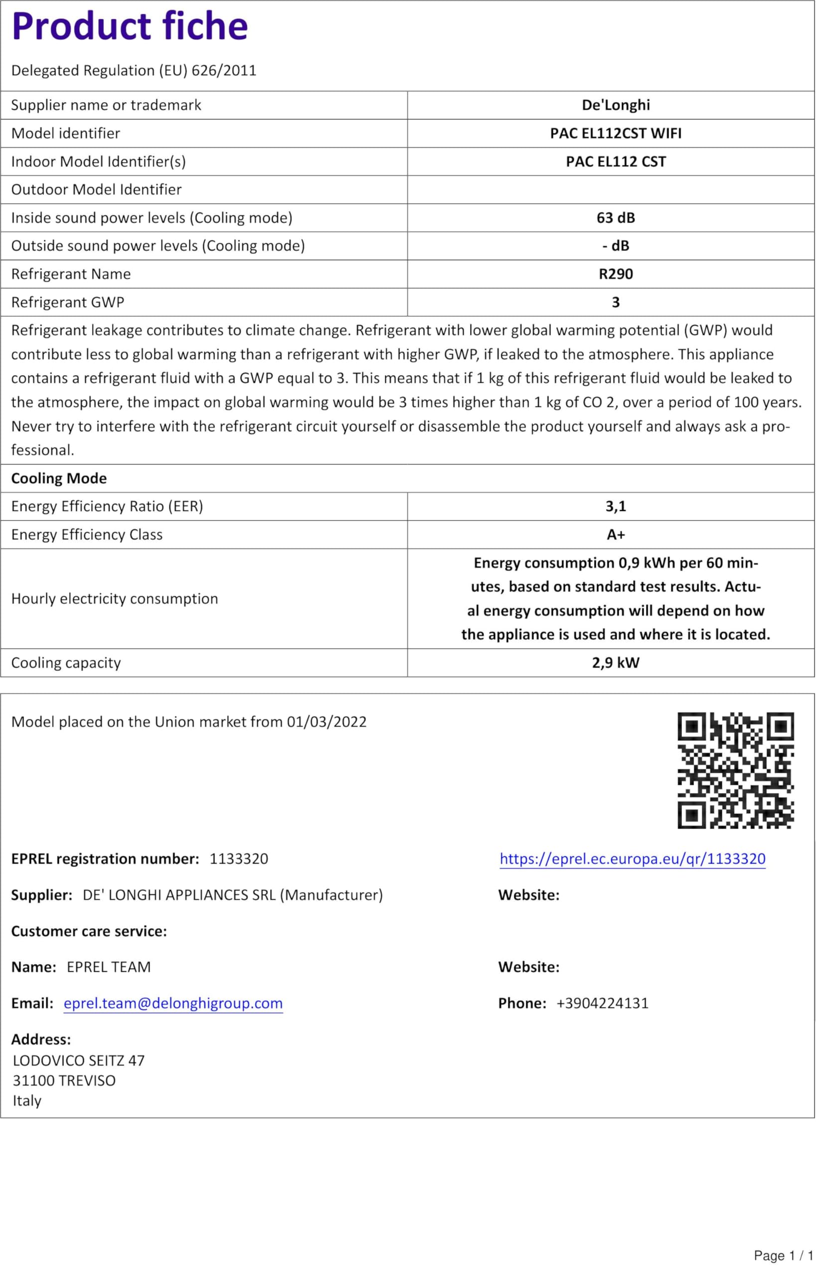 De'Longhi Pinguino PACEL98 Portable 10,700 BTU Air Conditioner with Eco ...