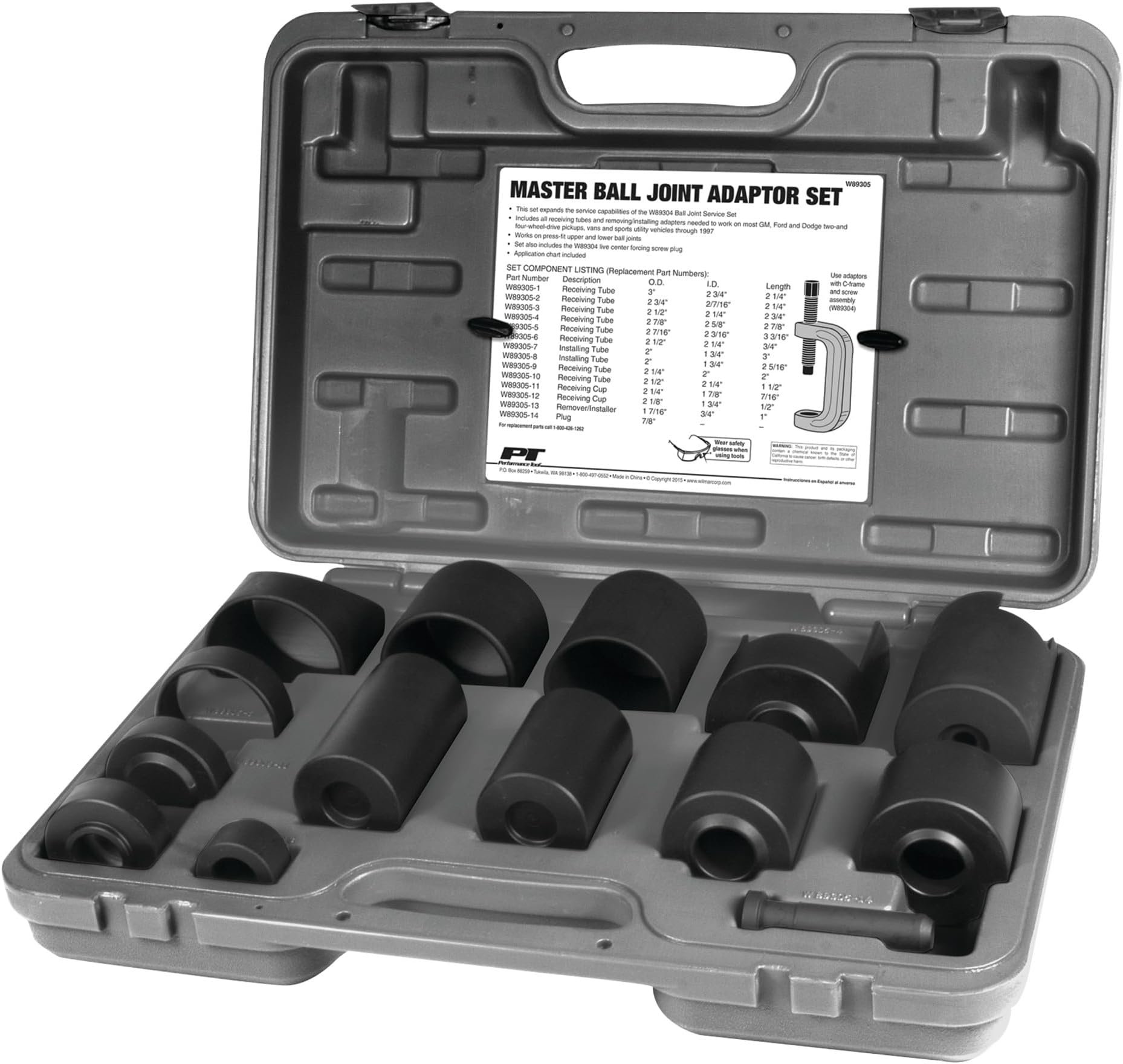 PERFORMANCE TOOL W89305 Wilmar Master Ball Joint Adapter Set : Amazon ...
