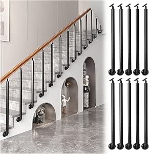 Amazon.co.jp: stair handrail baluster handrail posts stair spindle iron ...