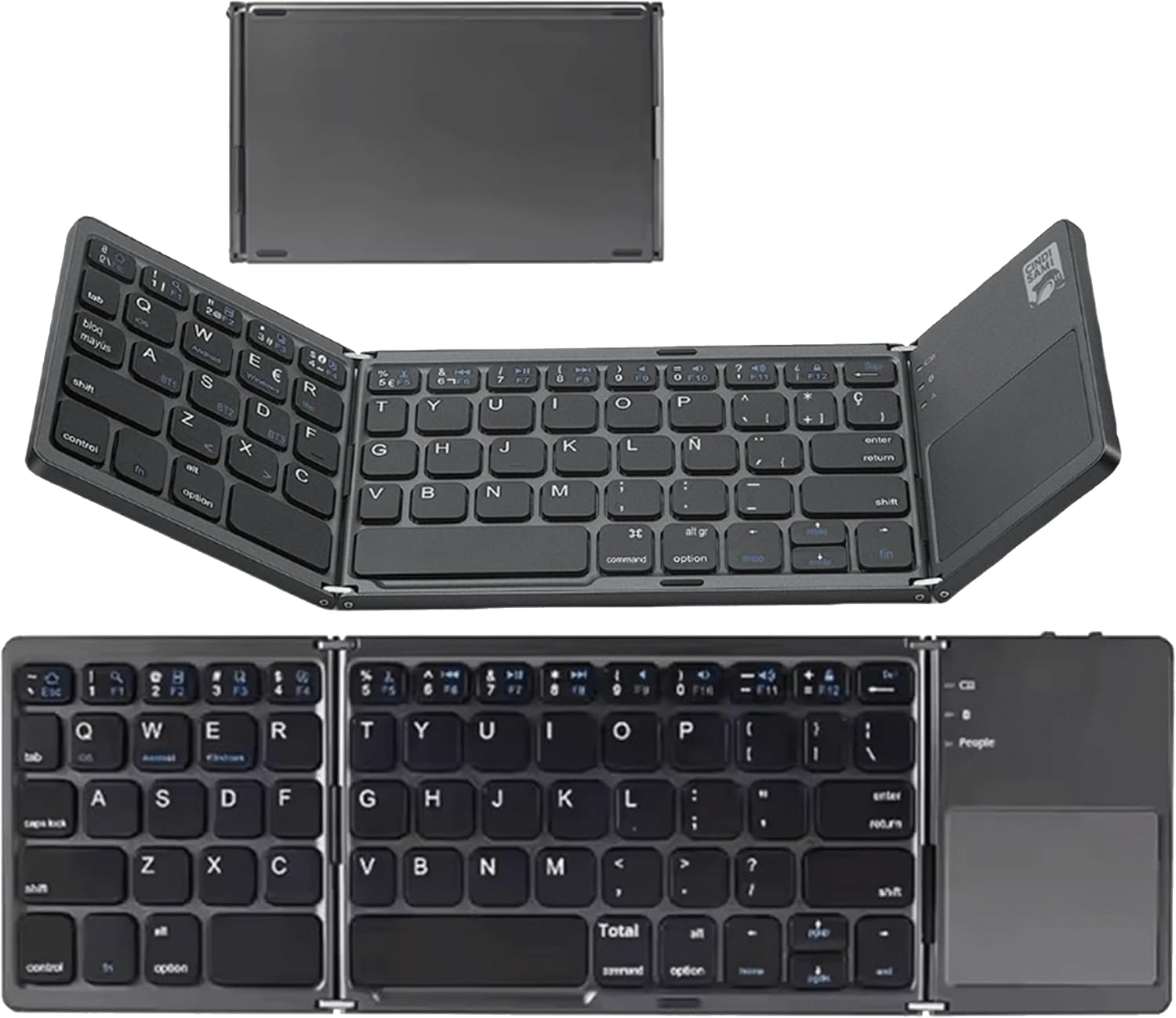 CINDISAMI Teclado Inalámbrico Bluetooth | Teclado Plegable Triple con ...