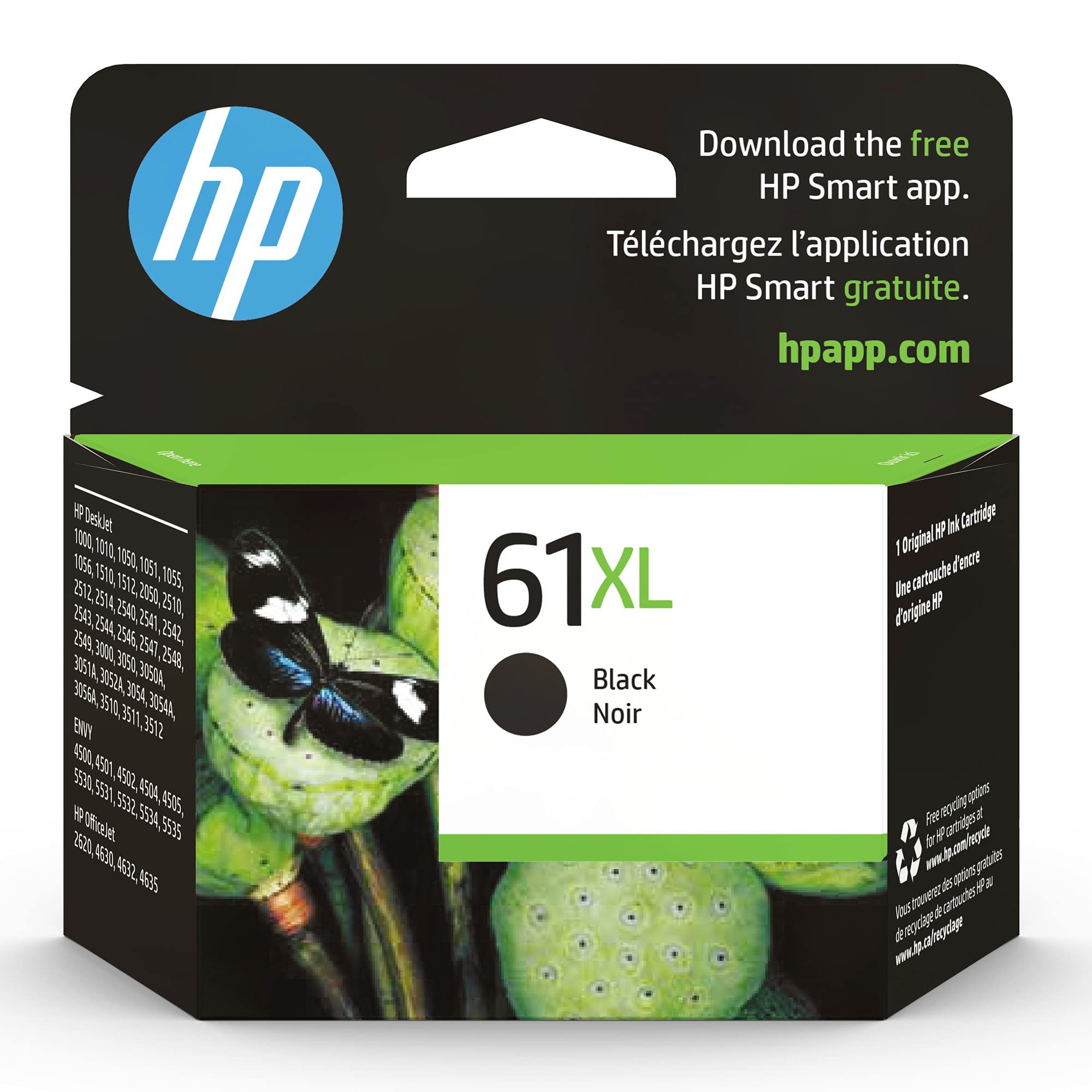 Original HP 61XL Black High-yield Ink | Works with DeskJet 1000, 1010 ...