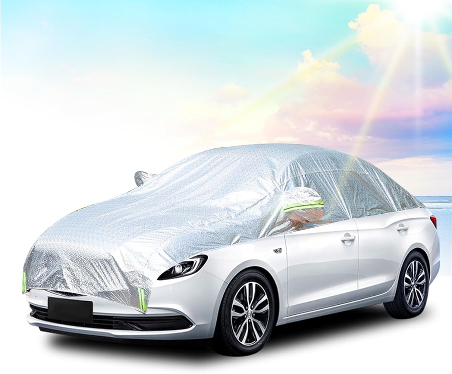 Half Car Cover, Universal Car Top Cover Sun Protection Breathable Sun ...