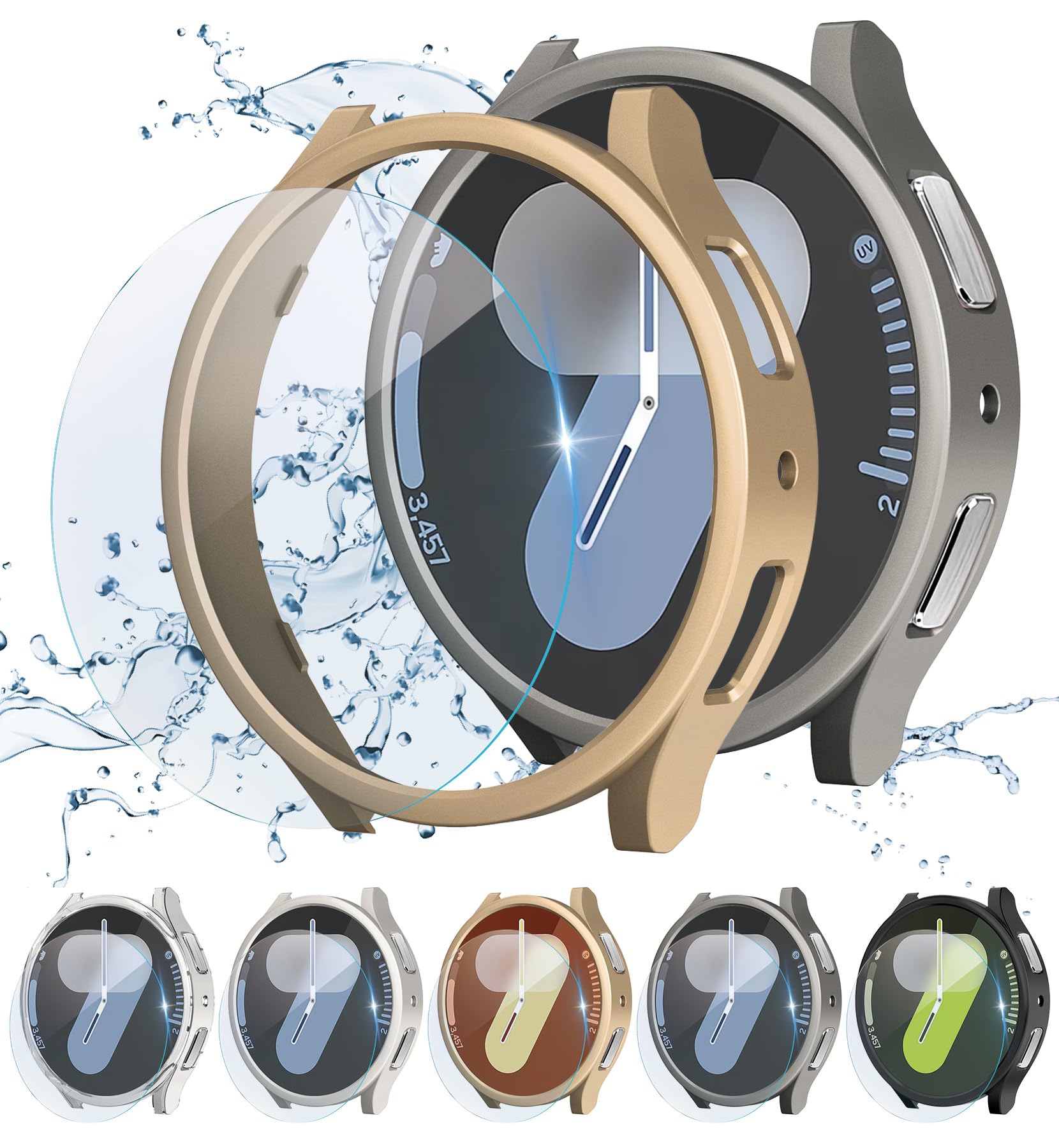 Amazon.com: 5+5 Pack Case for Galaxy Watch 7 Screen Protector 40mm ...