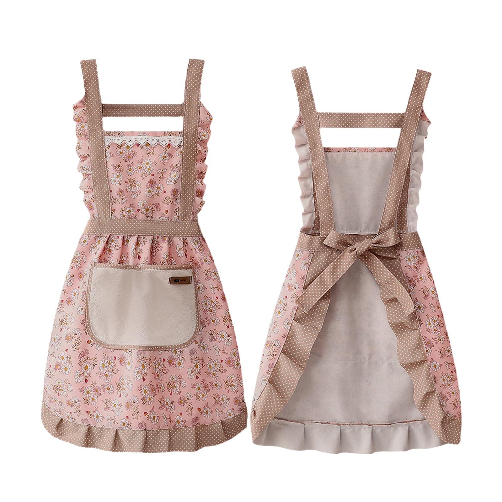 Floral Kitchen Aprons for Women with Pockets Adjustable Apron for ...