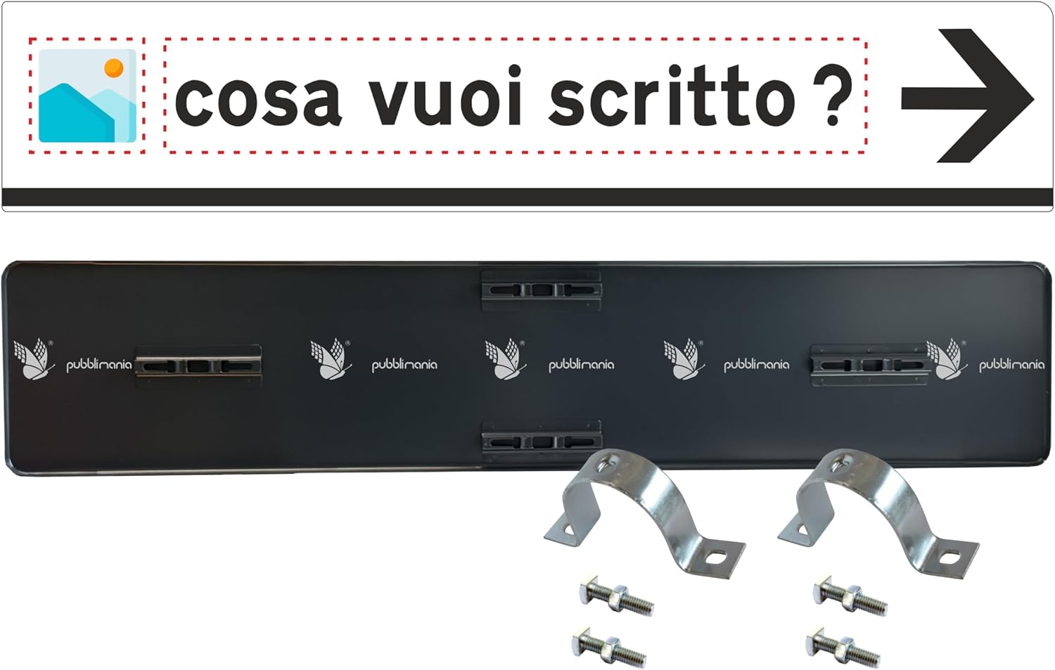 Pubblimania Cartello con Freccia di Segnaletica Personalizzabile ...