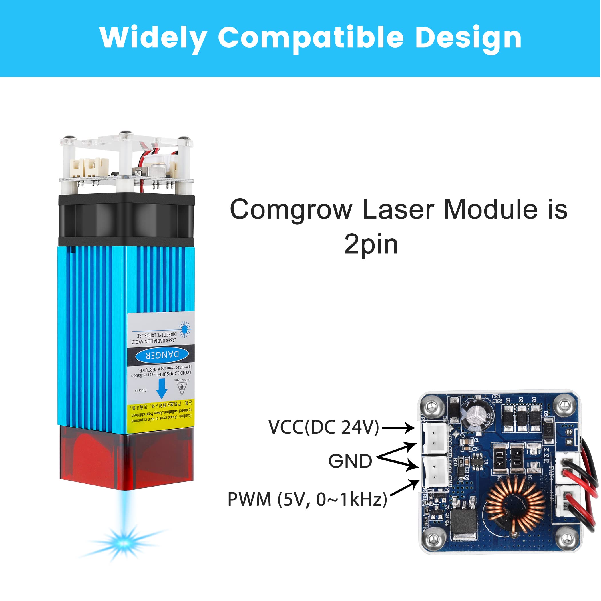 Buy Comgrow 40W Laser Engraving Module Compressed Spot,5W Optical Power ...