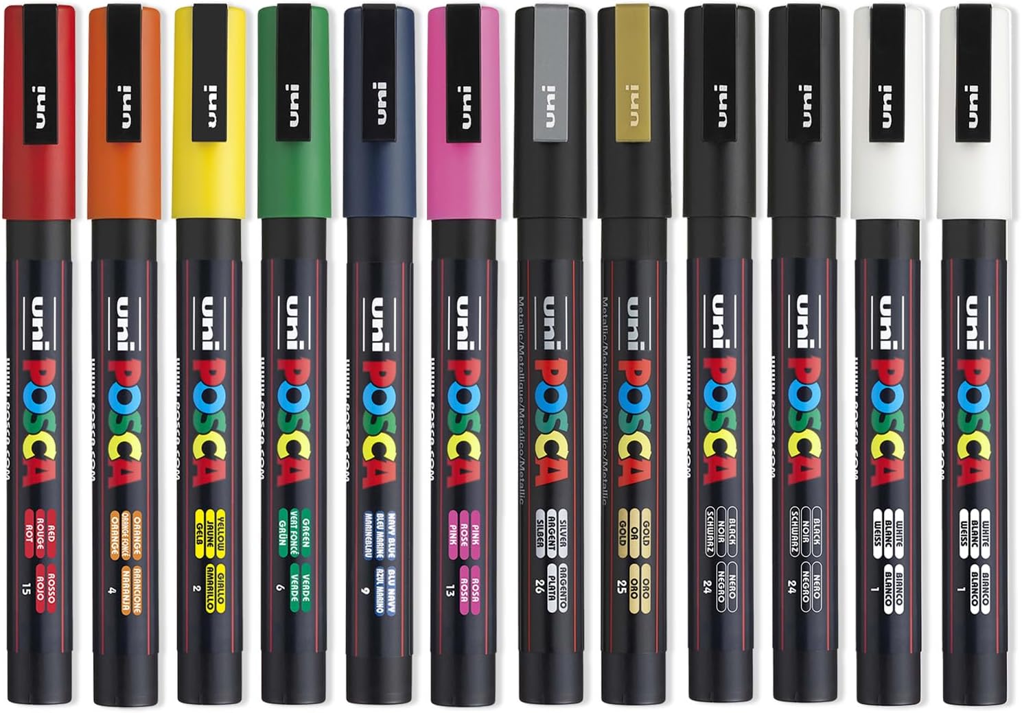 Posca Uni PC-8K Paint Pen Art Marker Pen - Professional 12 Pen Set ...