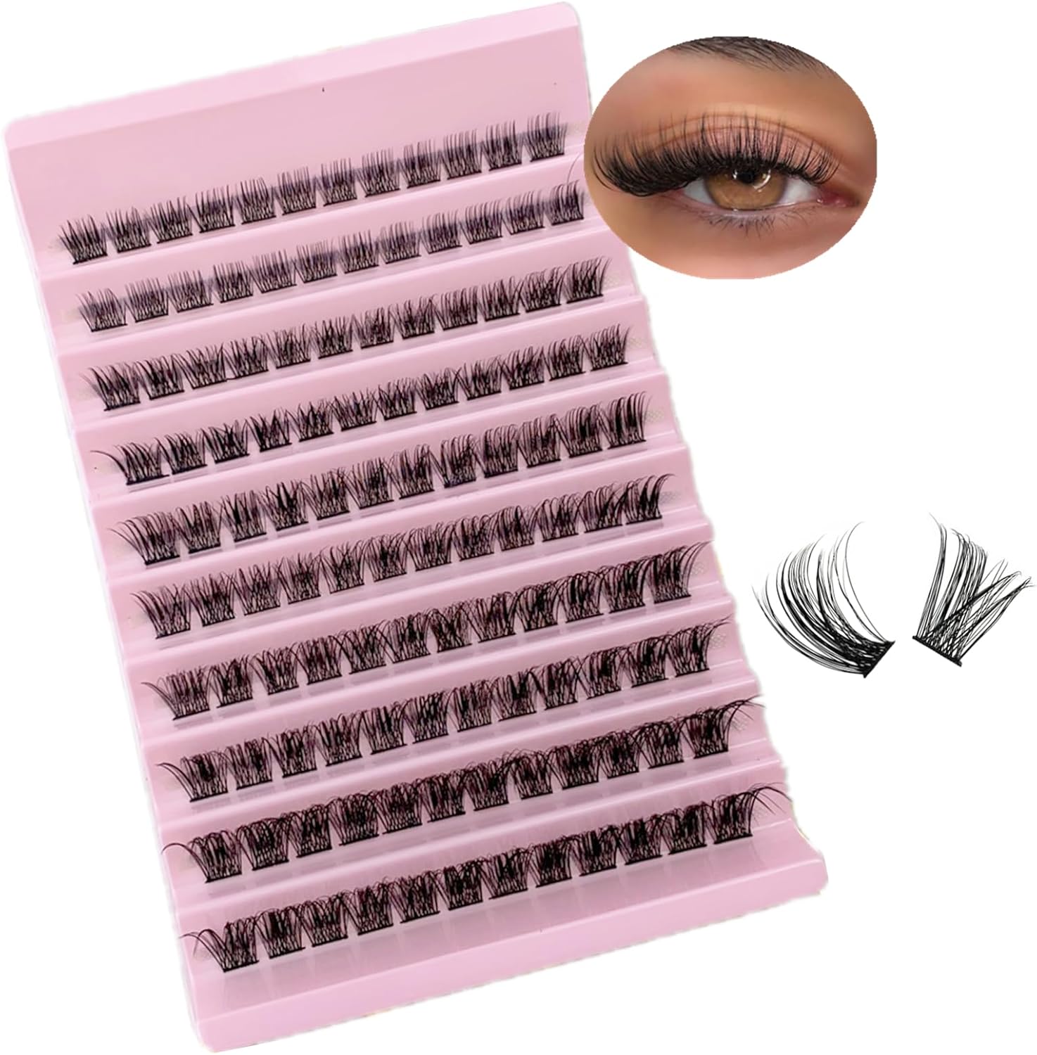 Lash Clusters, 120Pcs DIY Individual Eyelash Extenisons Natural Look D ...