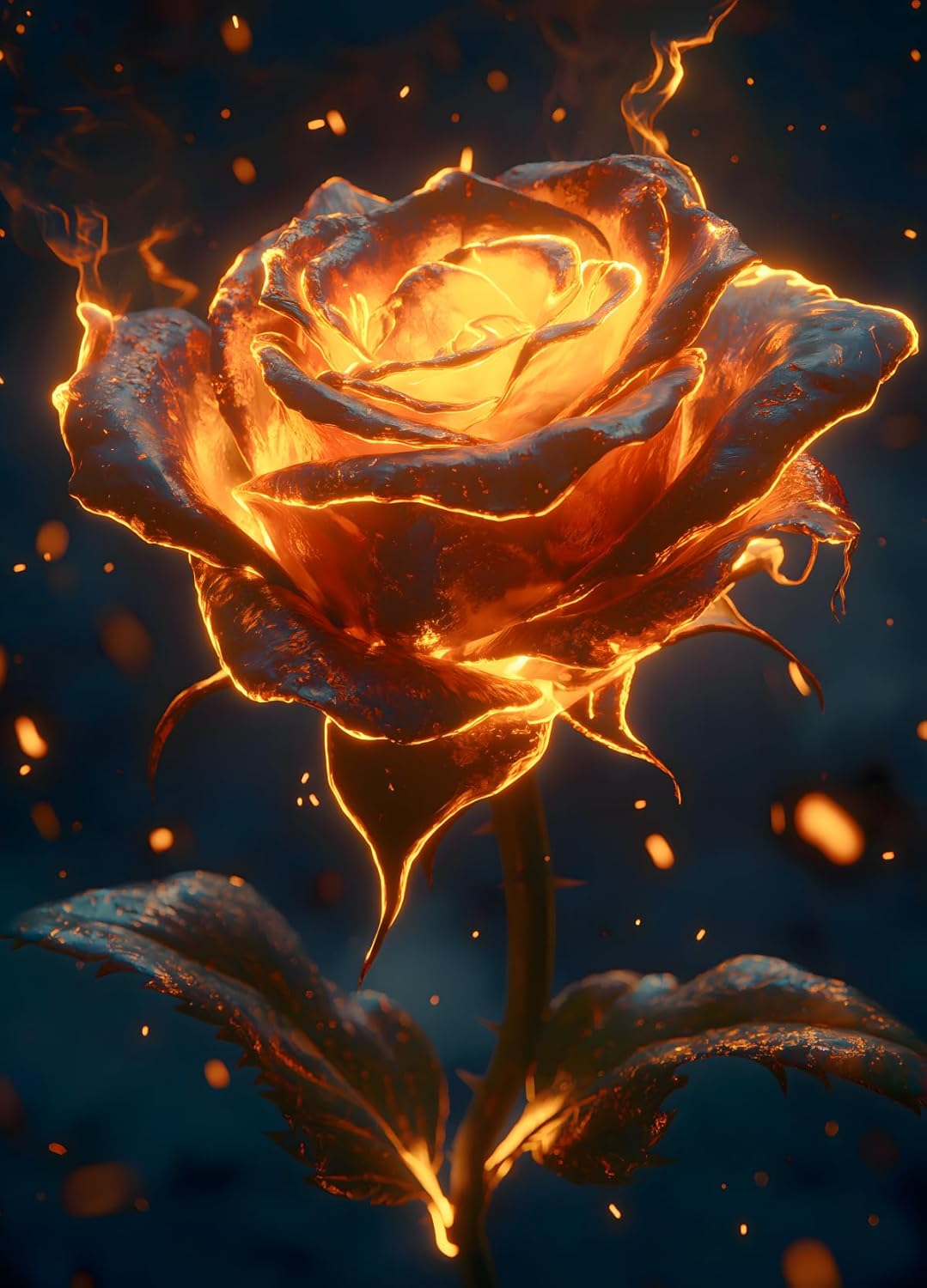 Amazon.com: Ohhvvow 5D Burning Rose Diamond Art Kit for Adults, 12x16 ...