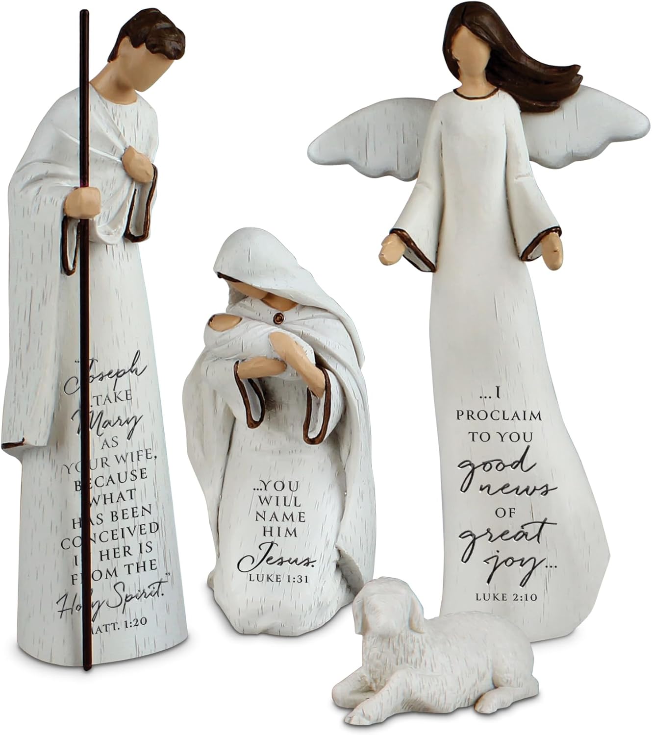 Amazon.com: Lighthouse Christian Products Four Piece Joseph Mary Angel ...
