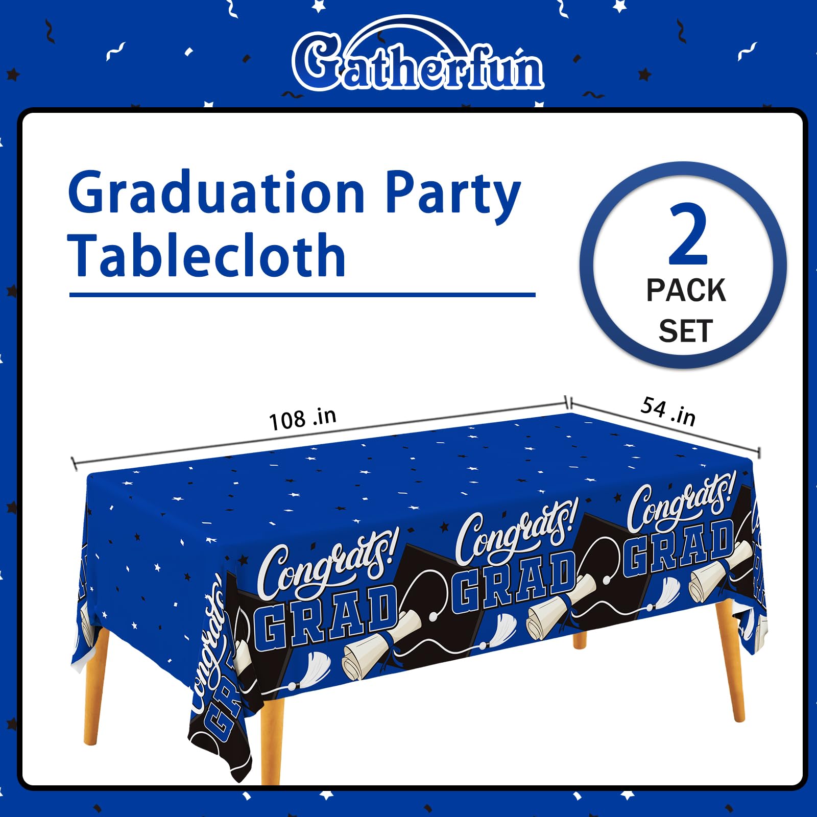 Snapklik.com : 2025 Graduation Party Supplies Kit - 2 Pcs Blue Gongrats ...