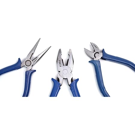 ACHRO Complete Plier Set, 8 Inch Combination Plier, 6 Inch Long Nose, 6 ...