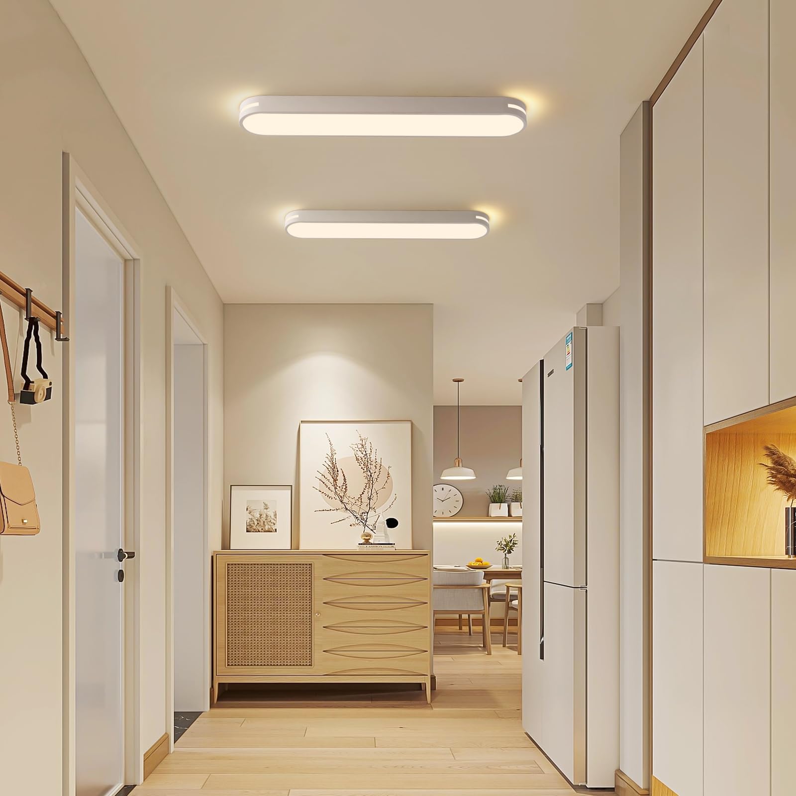 Becailyer Modern LED Linear Ceiling Lights, Dimmable LED Ceiling Lamp ...