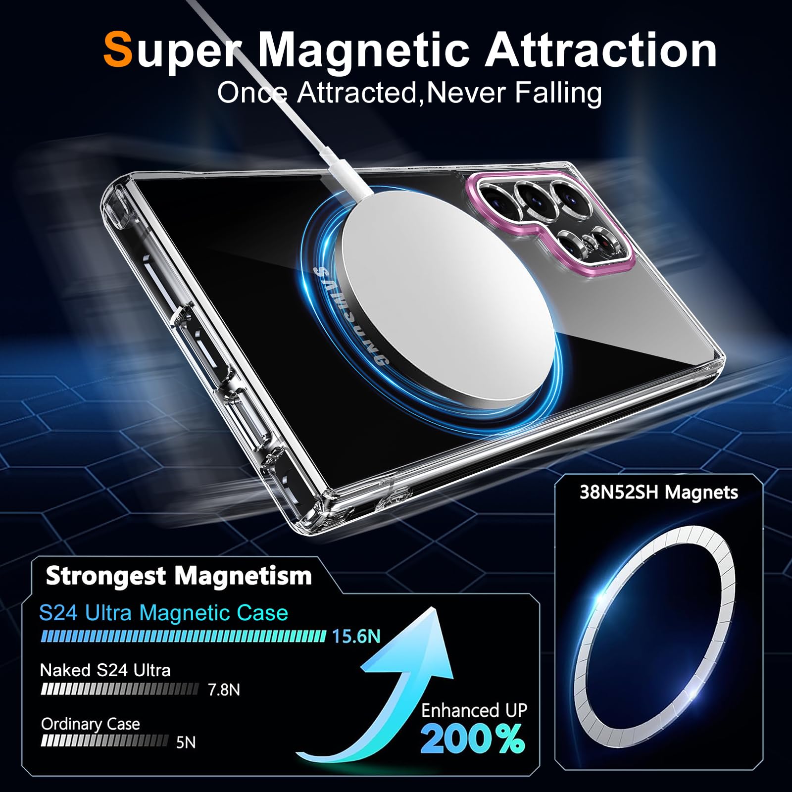 Snapklik.com : ANTSHARE For Samsung Galaxy S24 Ultra Case, Anti-Yellowing S24 Ultra Case