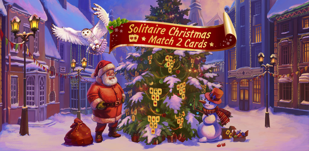 Solitaire Christmas Match. Match 2 Cards. Card Game like Spider,Pyramid ...
