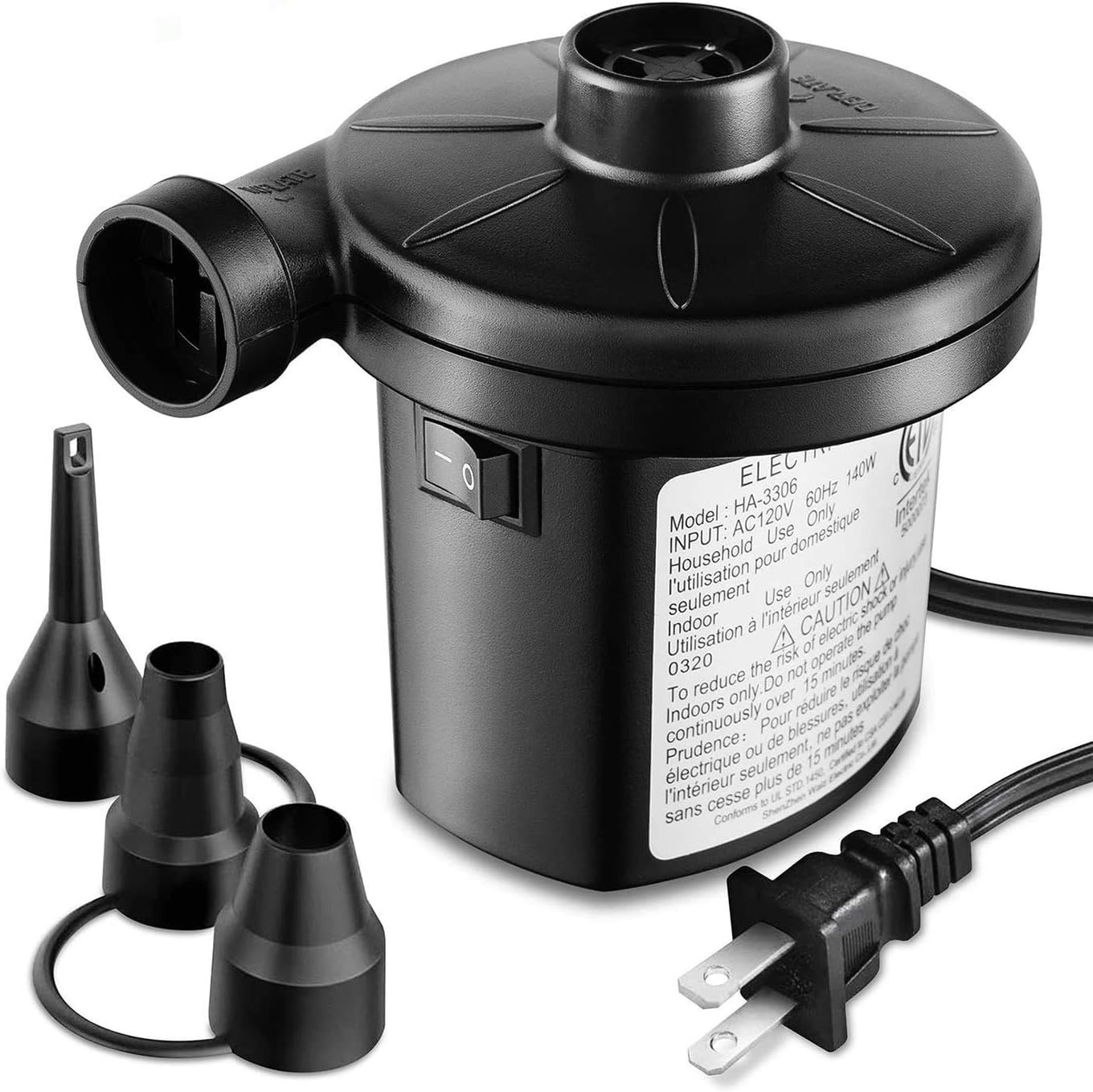 Amazon.com: Electric Air Pump, Portable Quick-Fill Air Pump with 3 ...