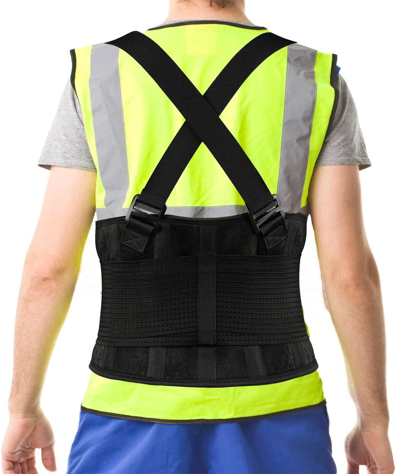 Amazon.com: Lower Back Brace with Suspenders | Back Support Belt for ...