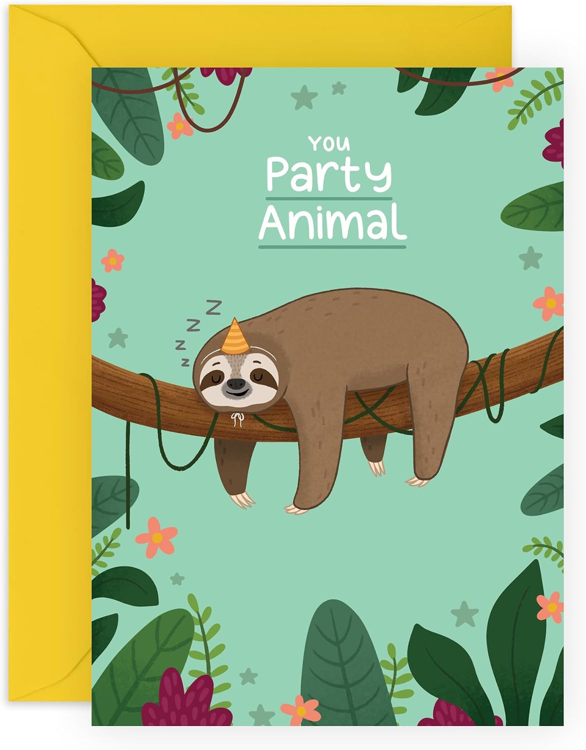 Central 23 Happy Birthday Card For Him Her - Party Animal - Sloth ...