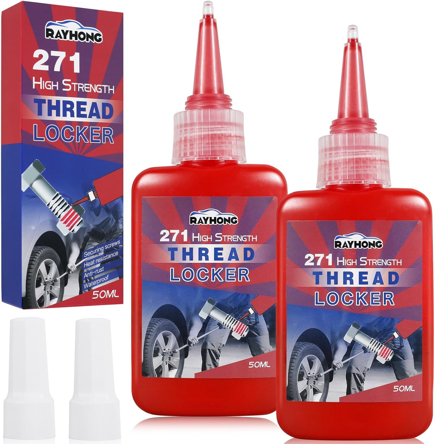 2Pcs Thread Locker 50ml High Strength Thread Sealant 271 Nuts Bolts ...