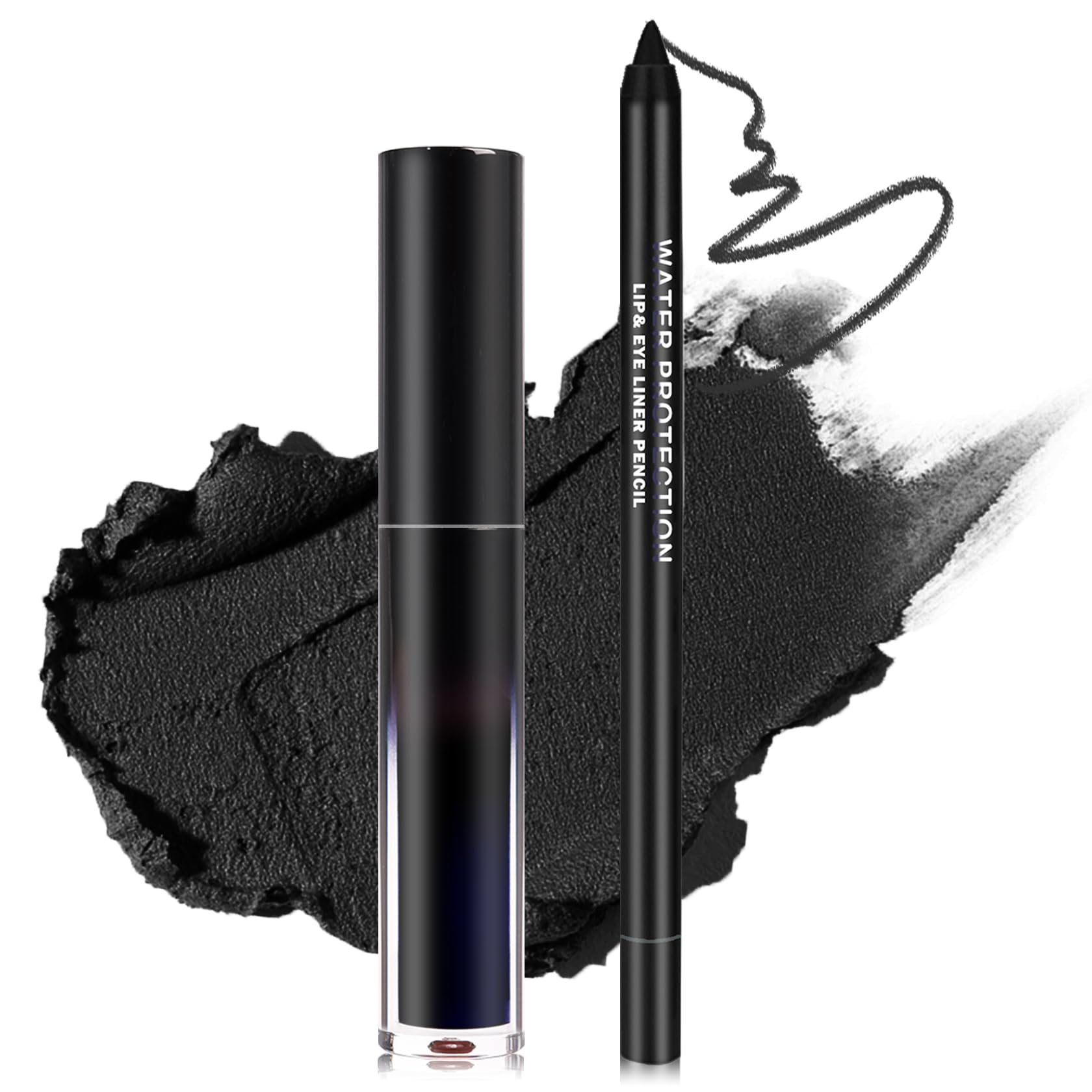 Amazon.com : AOAZXBB Black Lipstick Black Lip Liner Set Matte Lipstick ...