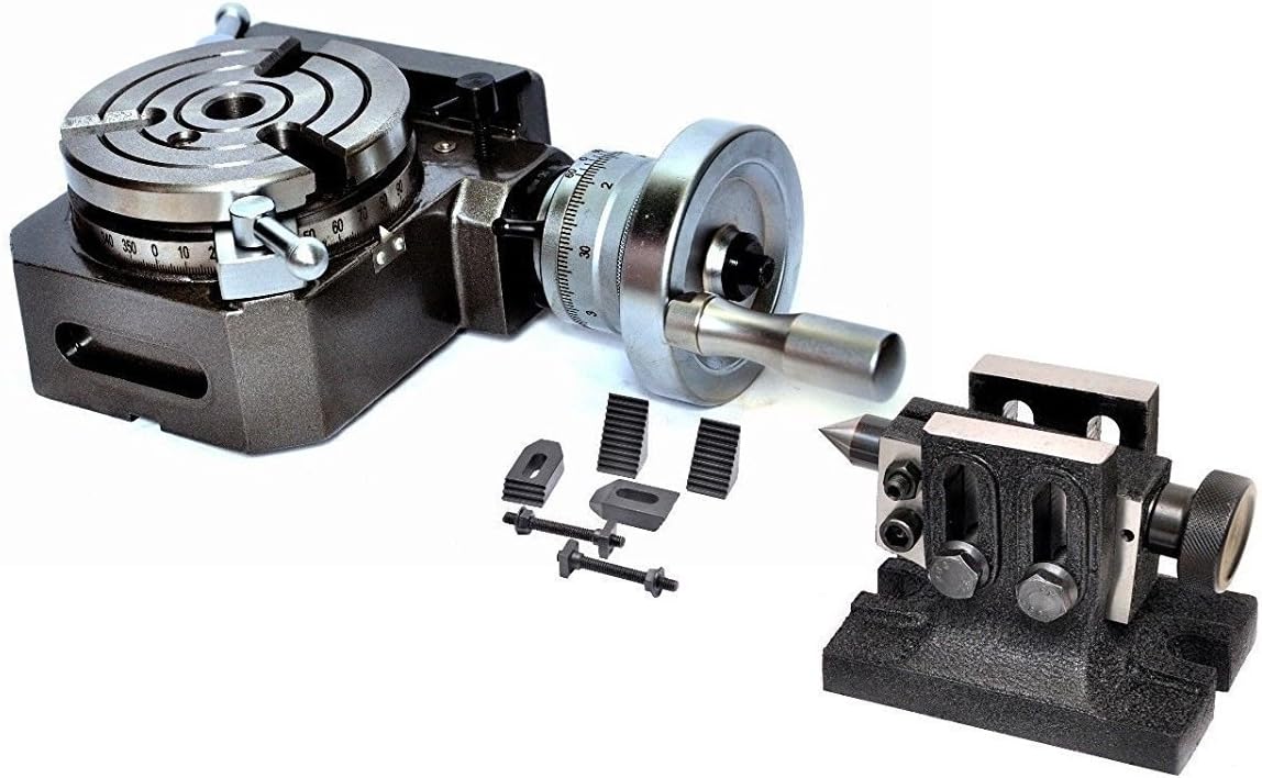HV4 ROTARY TABLE WITH CLAMPING KIT M 8 & TAILSTOCK - Amazon.com