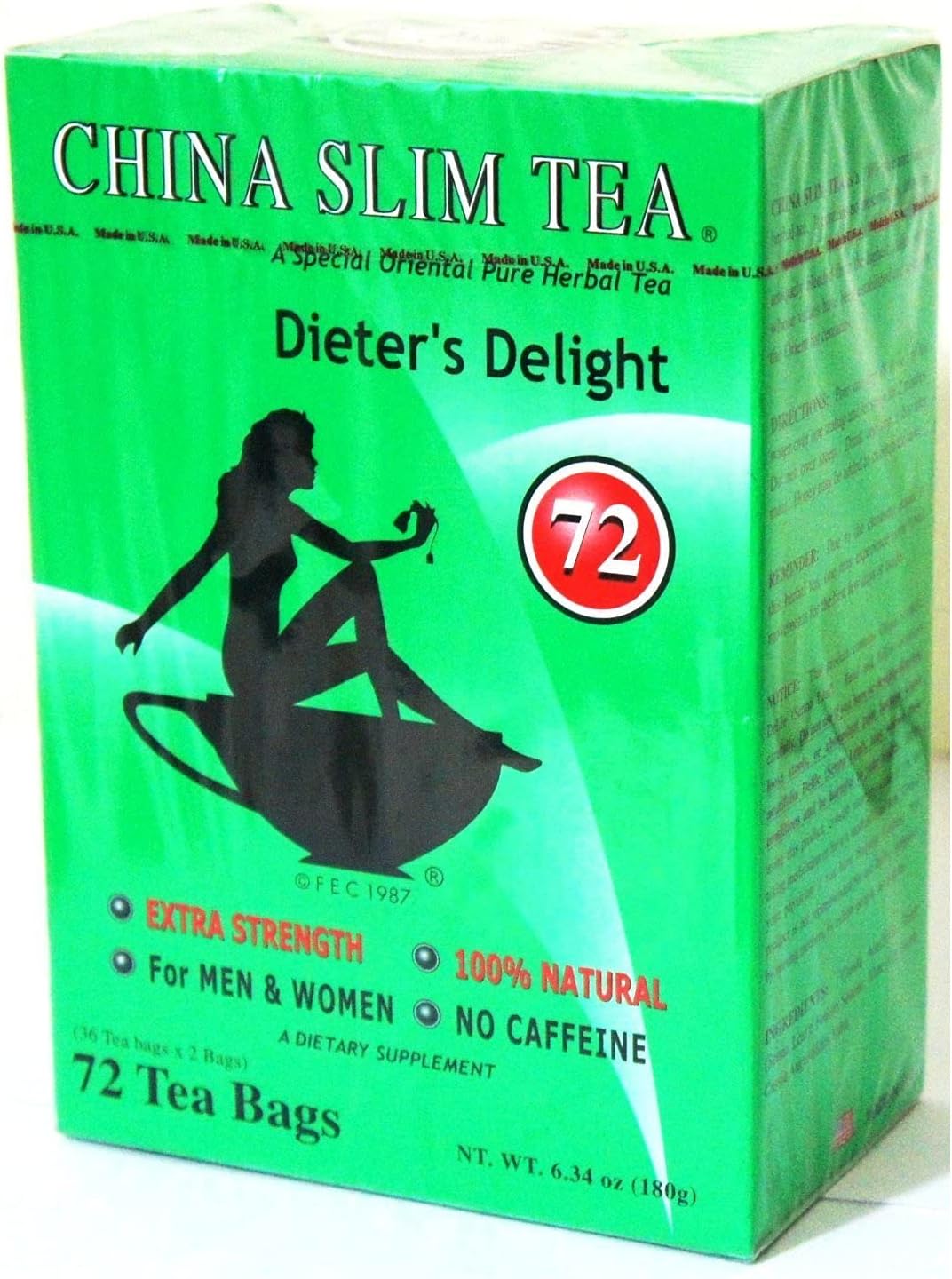 Amazon.com : China Slim Tea Dieter's Delight 36 TEA BAGS NET WT 3.17 OZ ...