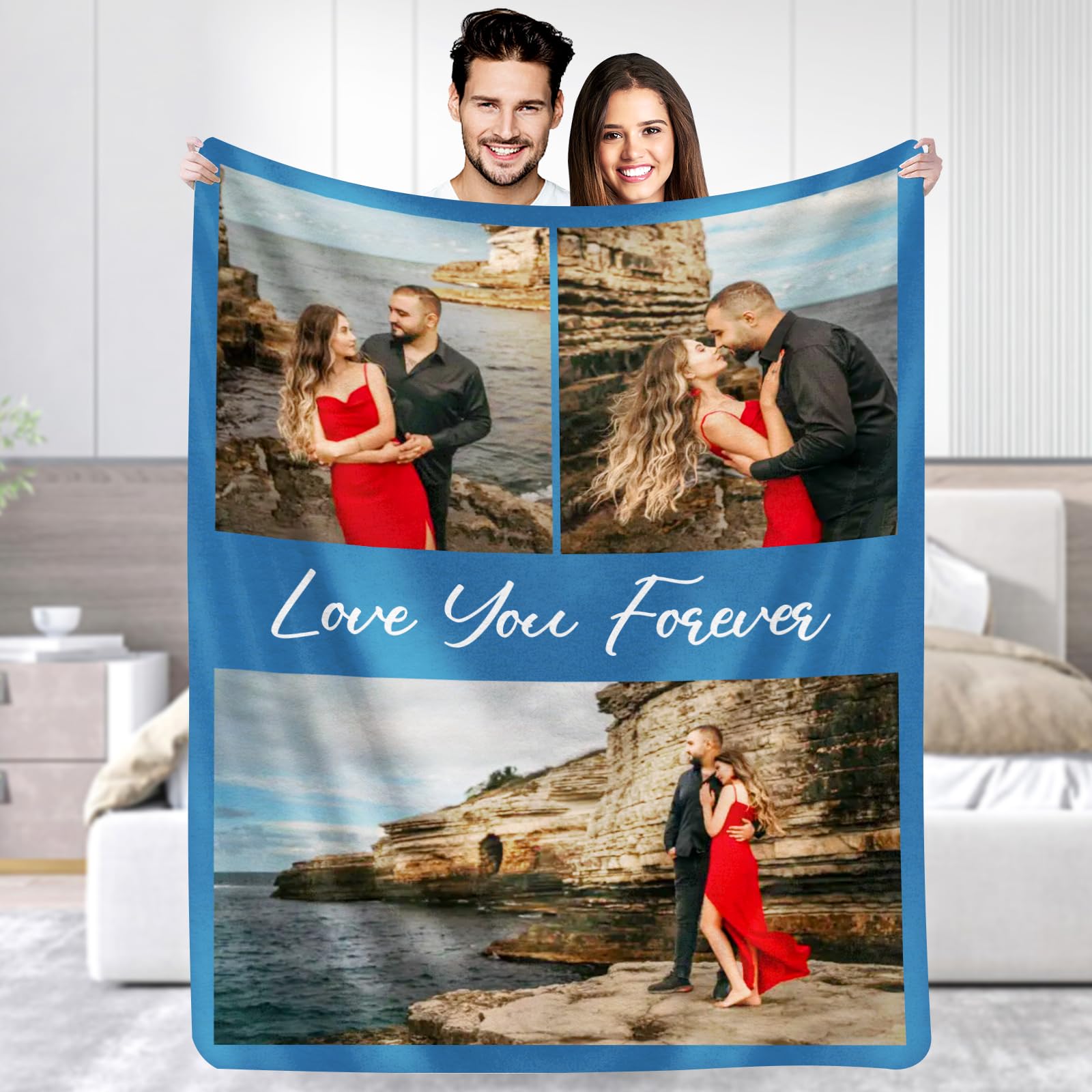 Amazon.com: PUREFLY Custom Blankets with Photos Text, Customized Warm ...