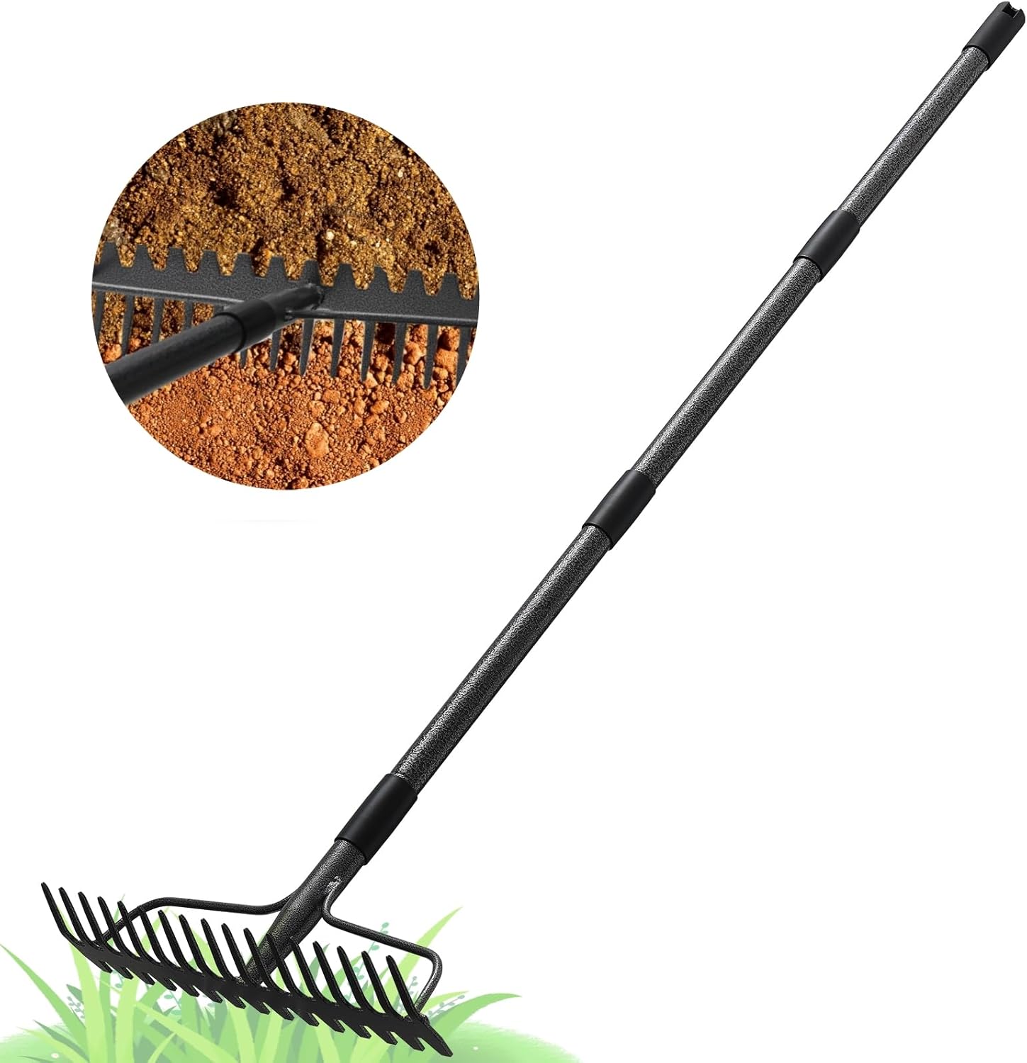 Amazon.com : ERVNYNT 49 inch Bow Rake,Upgraded Dual-Head 1.1 inch ...