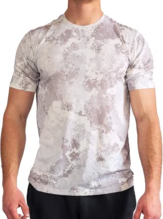 Amazon.com: BUILTCOOL Men’s Crew Neck Shirt - Veil Summer Ice - Quick ...