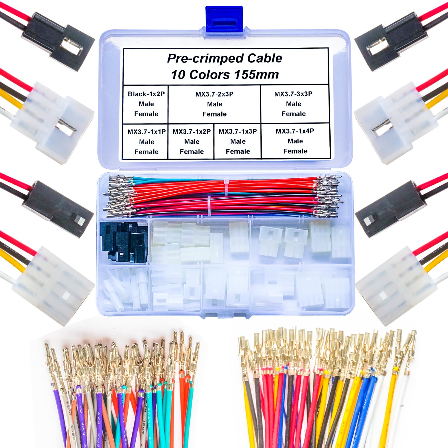 Amazon.com: Yoeruyo 3.68mm Pitch Connector with 20AWG Pre-Crimped Cables,Compatible with Molex ...