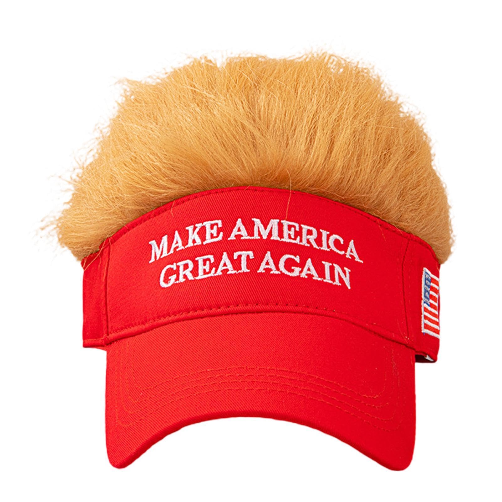 Donald Trumps Hat MAGA Hats Trumps 2024 with Hair Trumpss Cap with Wig ...