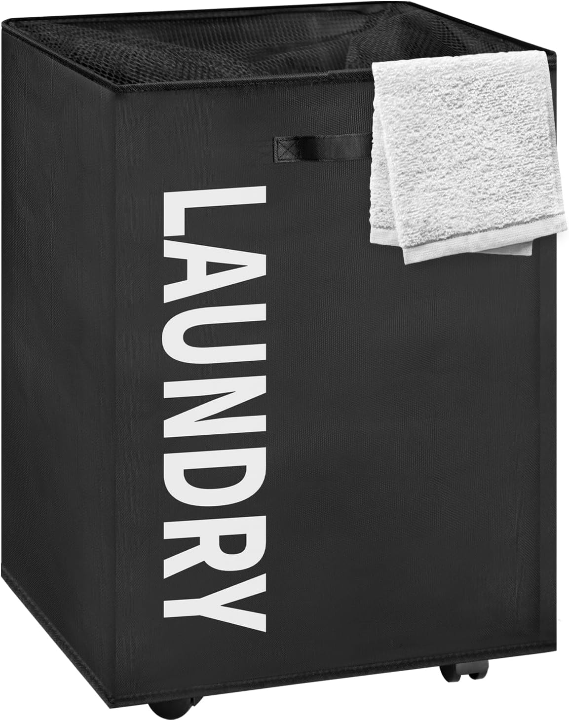 Amazon.com: Rolling Laundry Hamper Slim Large, Oxford Cloth With Mesh ...