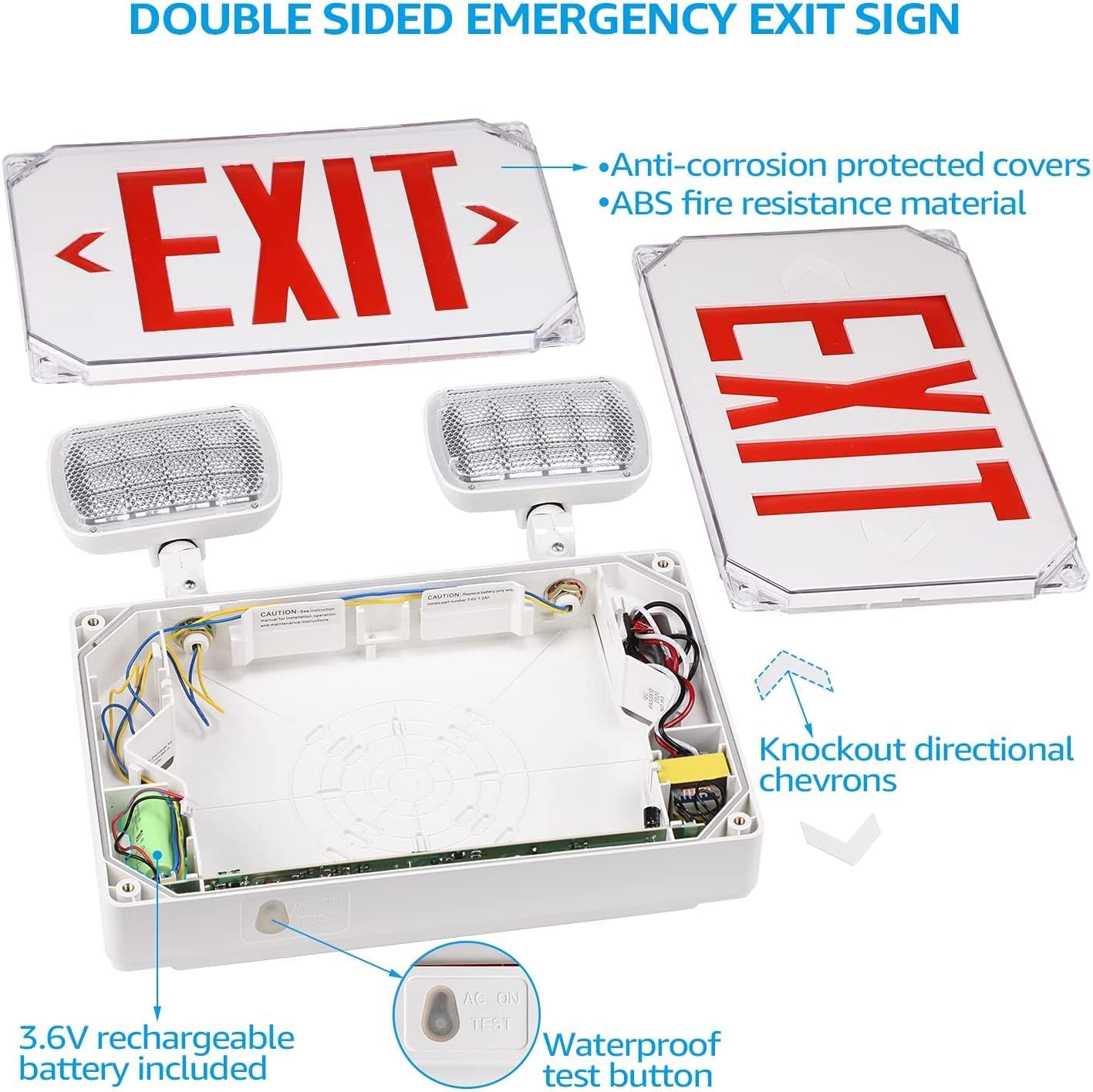 Weatherproof Red LED Exit Light with Emergency Nepal | Ubuy