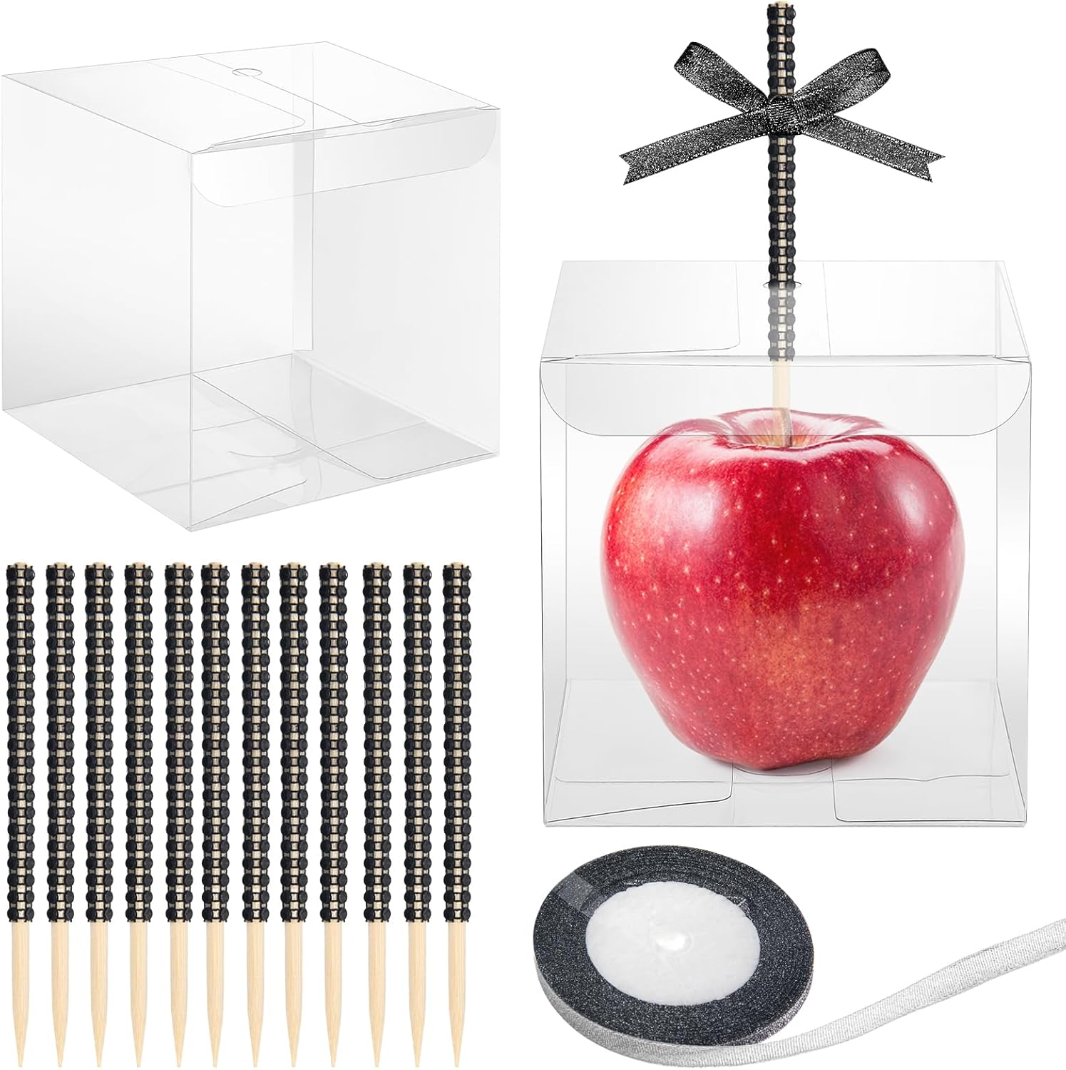 Amazon.com: Anglekai 10+10 Candy Apple Boxes with Hole and Sticks ...