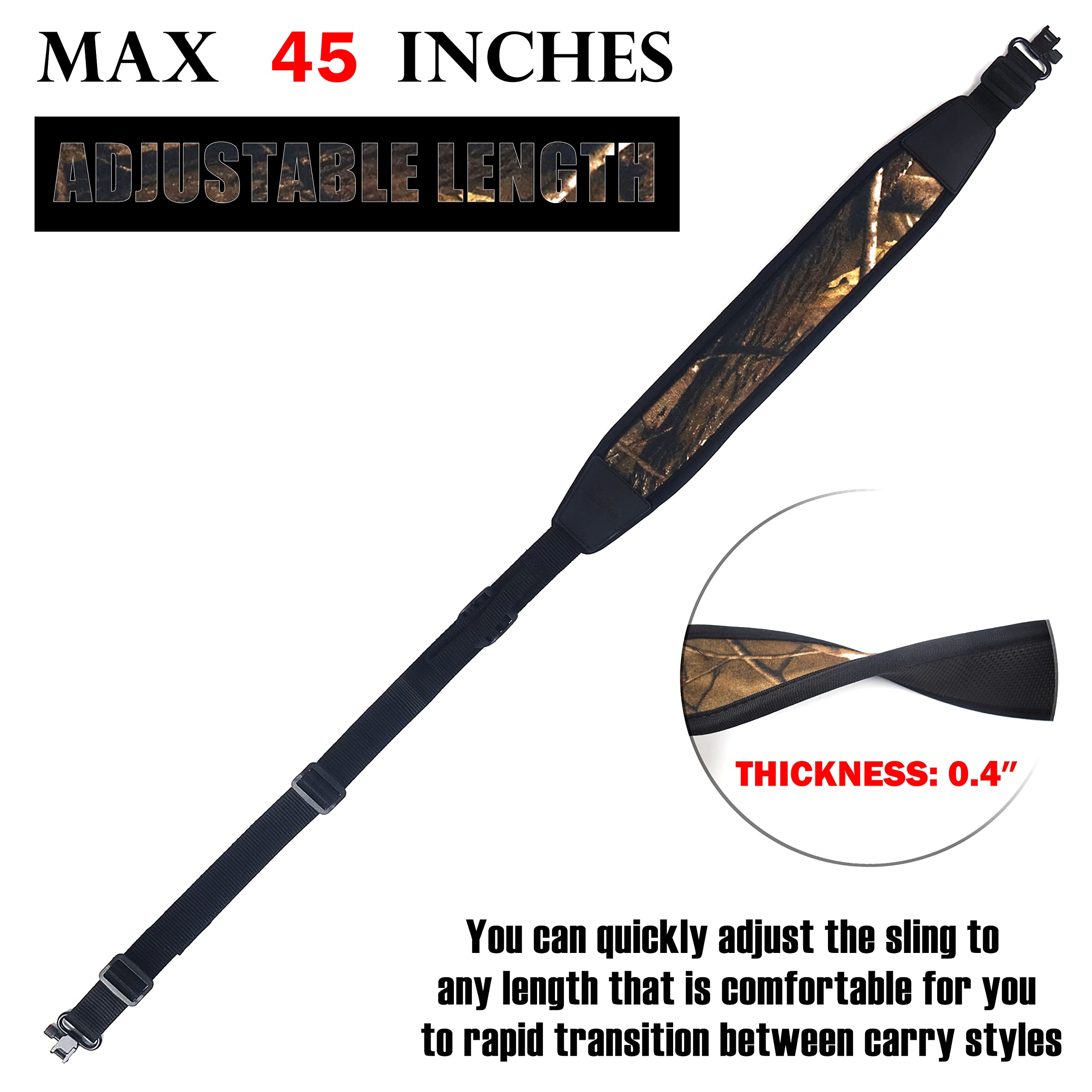 Gun Sling Rifle HUNTPAL 2-Point Waterproof Gun Sling - Adjustable Rifle ...