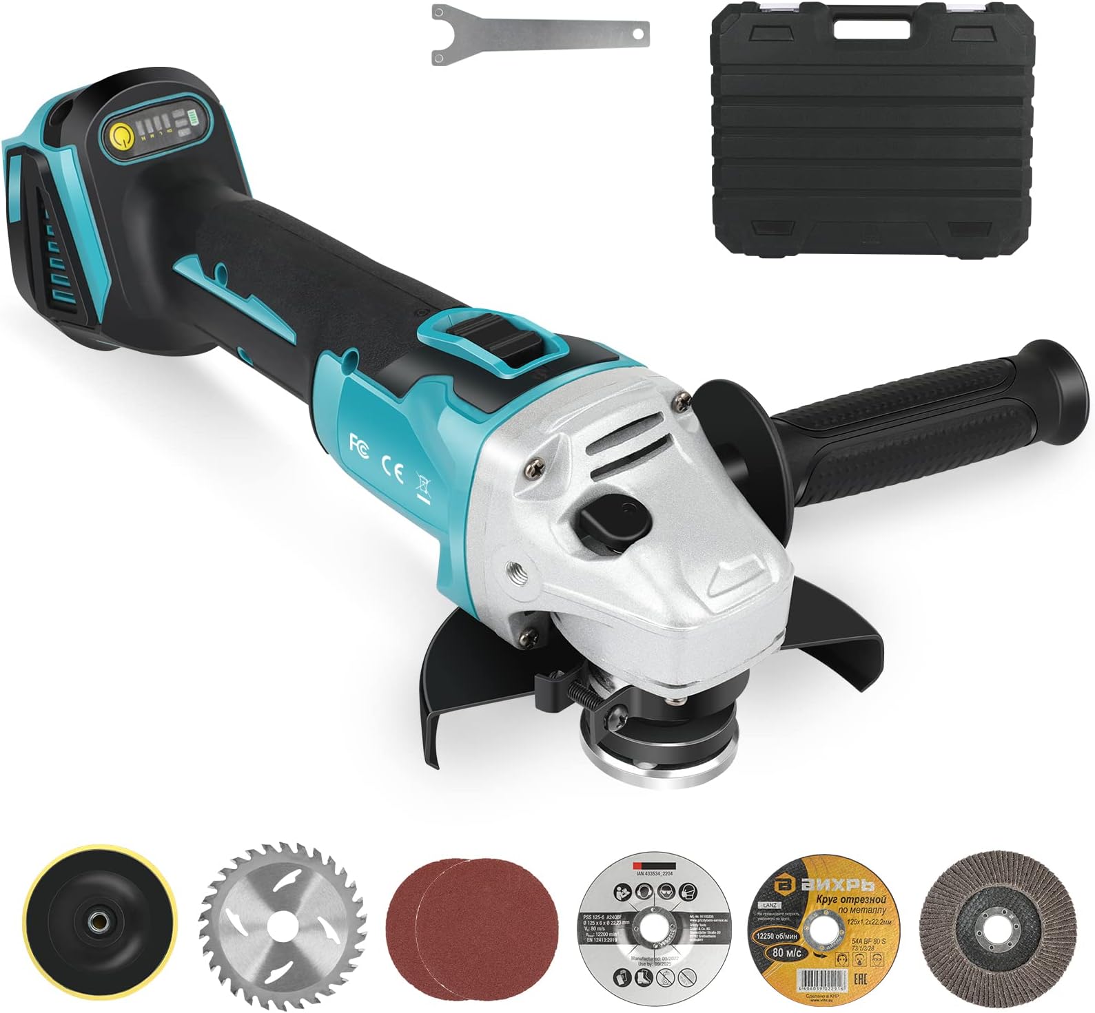 Brushless Cordless Angle Grinder Powered Tool Kit [Battery Not Included ...
