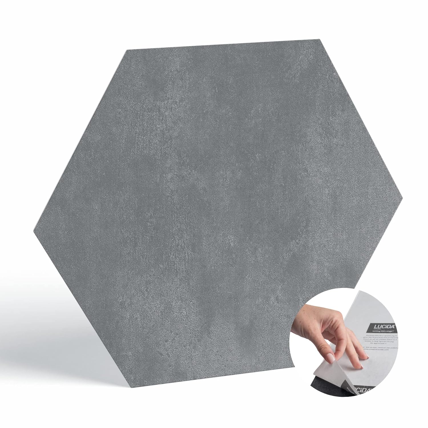 BaseCore HEX Hexagon Vinyl Flooring Gray 5.75" DIY Self Adhesive ...