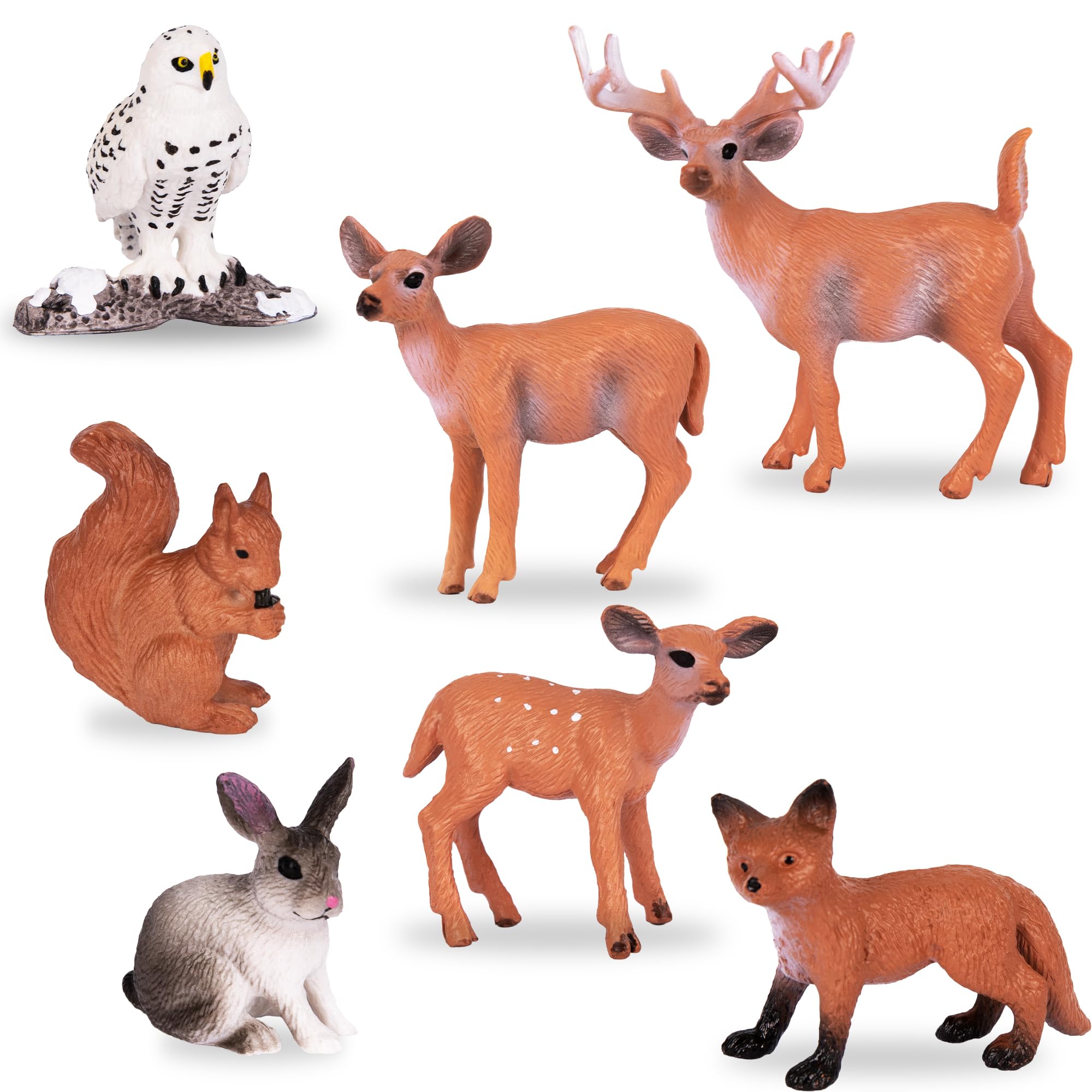 Amazon.com: ArtCreativity Forest Animal Figures - Set of 7 Woodland ...